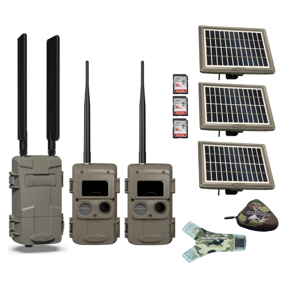 Cuddeback Cuddelink Cell Home Bundle with 2 Cameras, Solar Banks, & SD ...