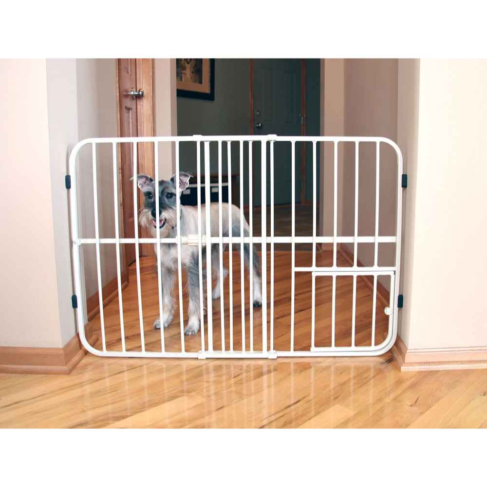 Expandable Gate with Small Pet Door - Carlson Tuffy Safety Barrier ...