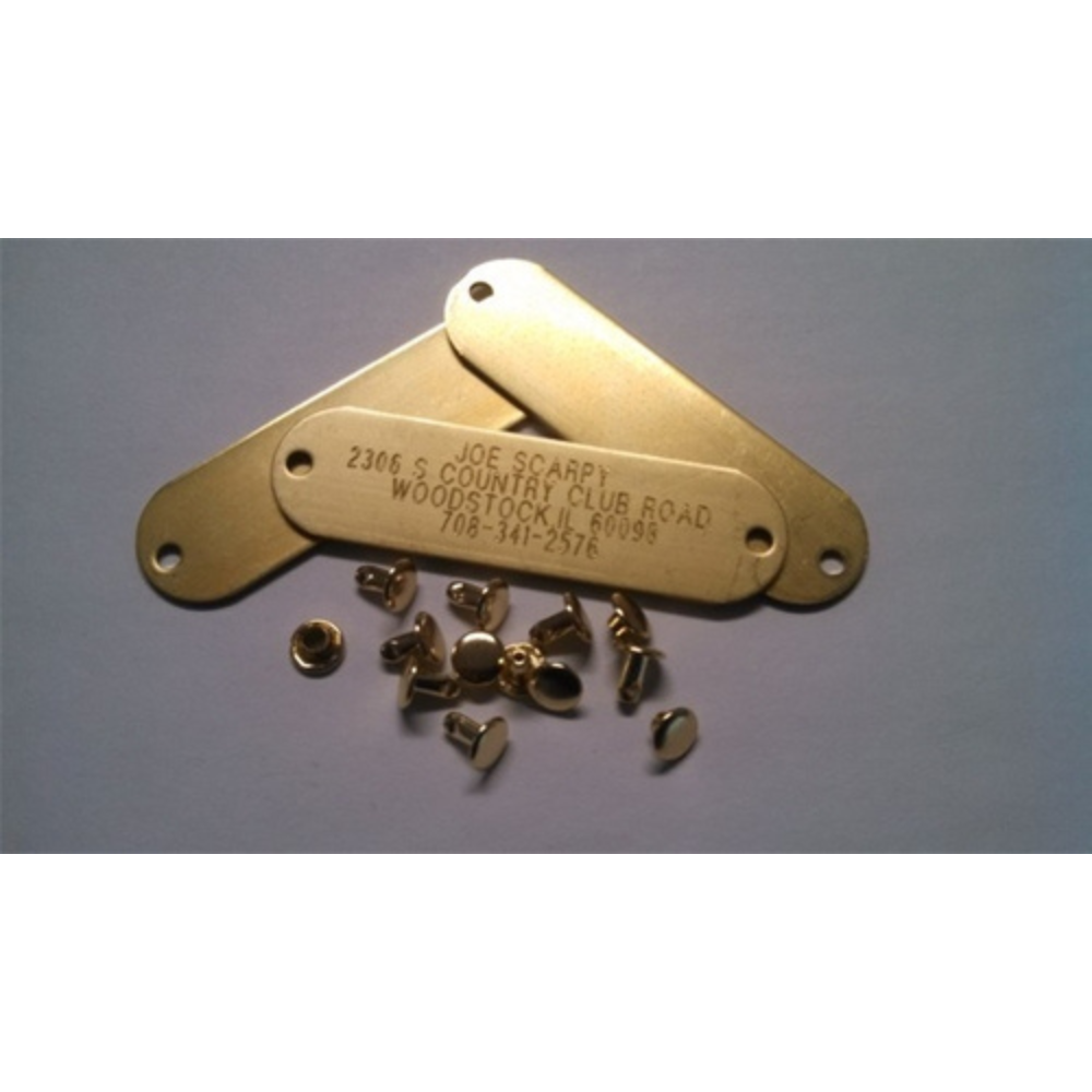 Engraved Brass Rivet Tag - Durable Engraved Rivet Pet Tag for Pets ...