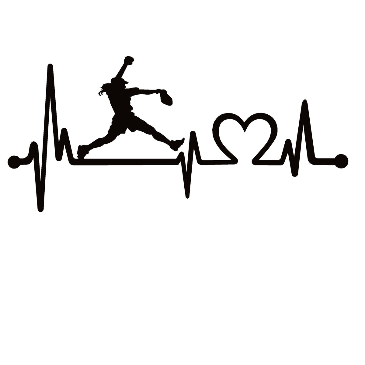 Softball Love Lifeline Decal - Ladies Fast Pitch Softball Sticker 7442 ...