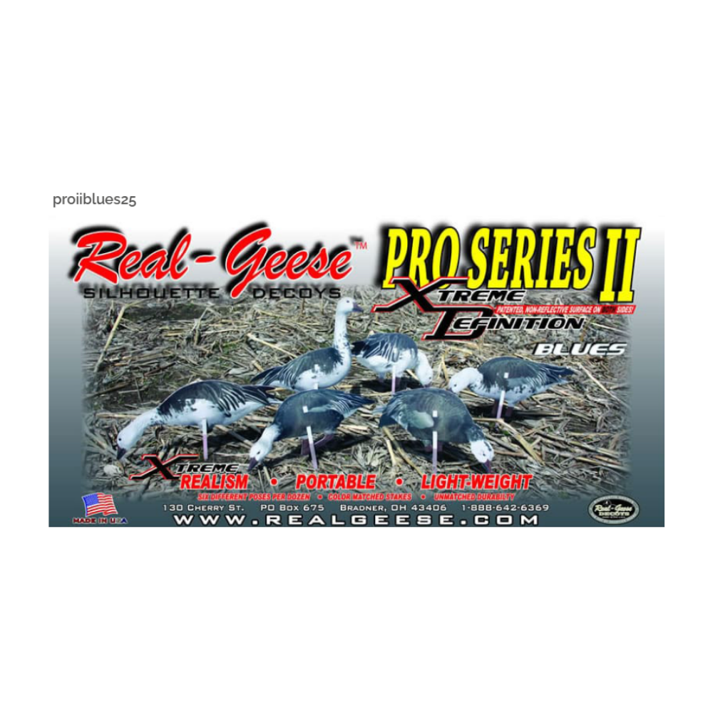 Real-Geese Blue Goose Decoys - Pro Series II (1 Dozen) for Hunting ...